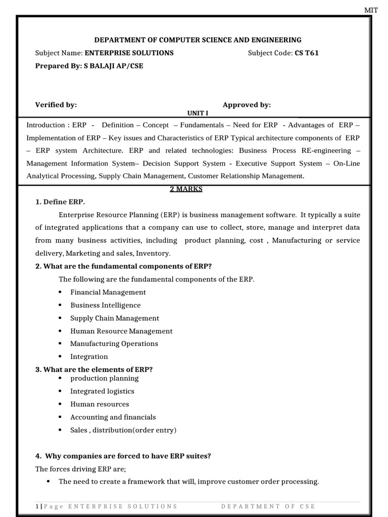 ERP Fundamentals and Implementation Guide | PDF | Enterprise Resource ...