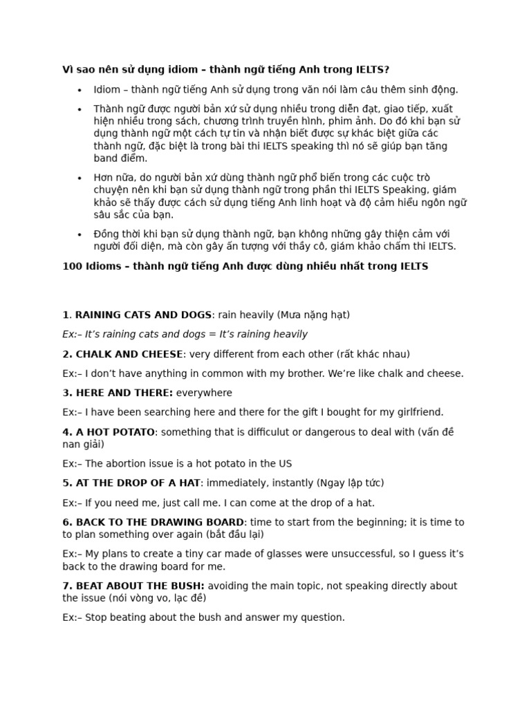 Vì Sao Nên S D NG Idiom | PDF