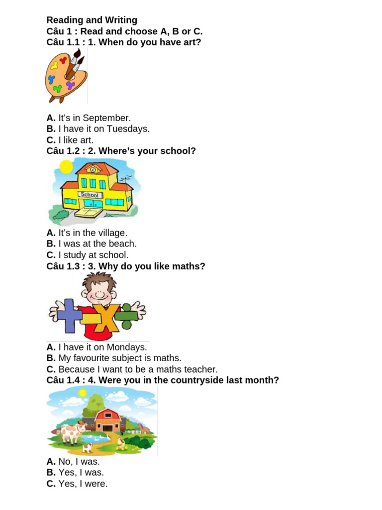 Reading and Writing Exercises | PDF
