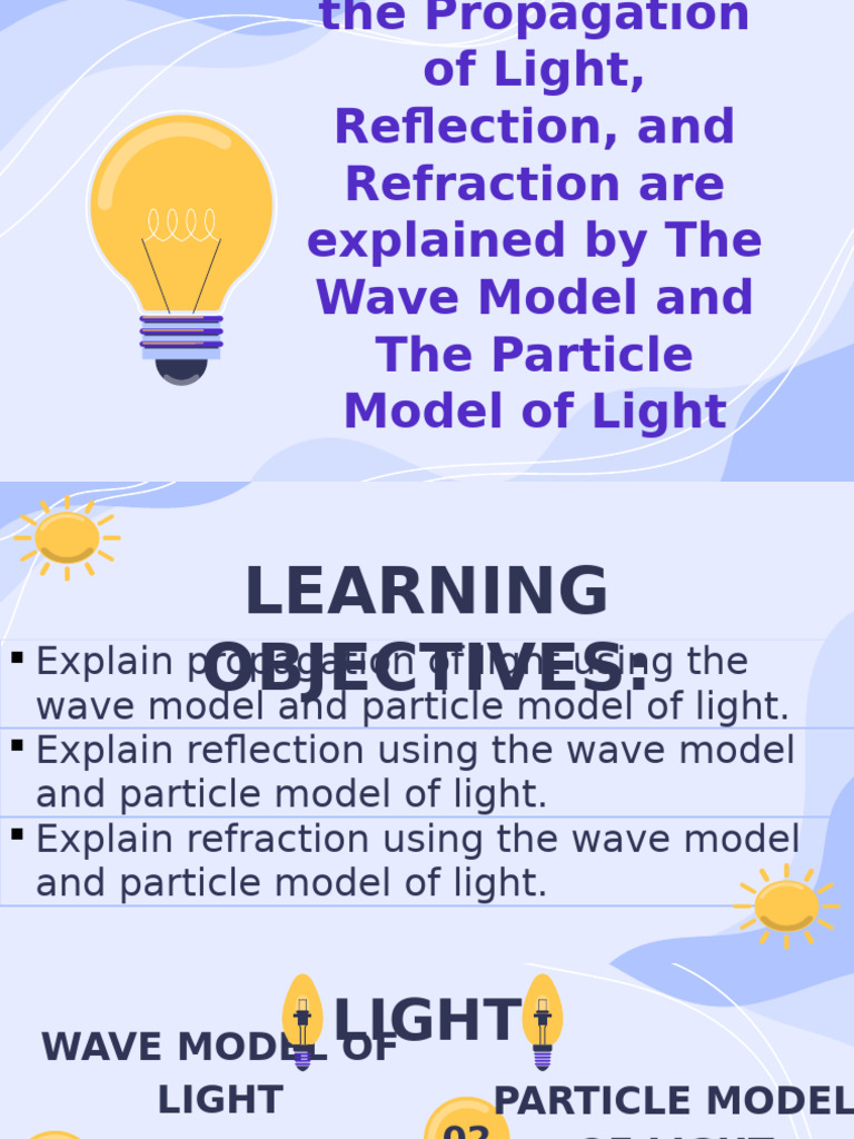 Describing How The Propagation Of Light Reflection And Refraction Are Explained By The Wave