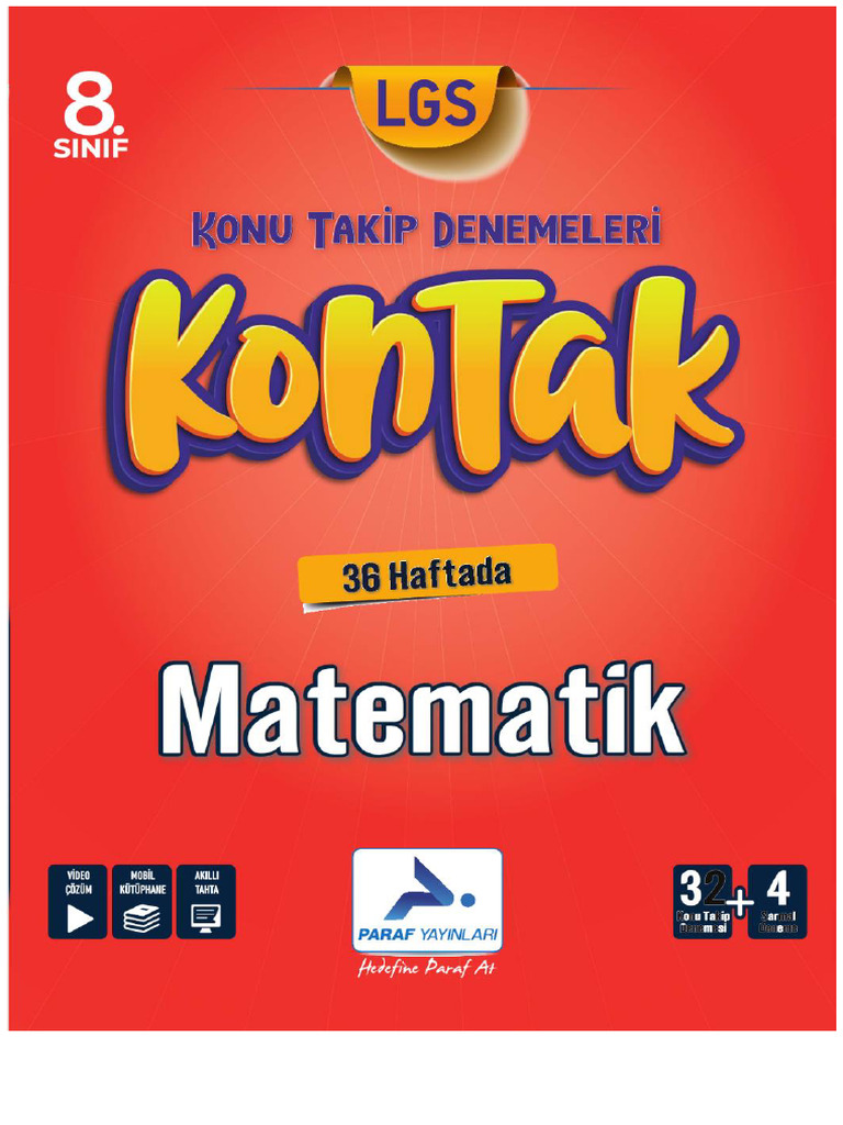 Paraf 8 Sinif Matematik Kontak Konu Takip Denemeleri 36 Hafta | PDF