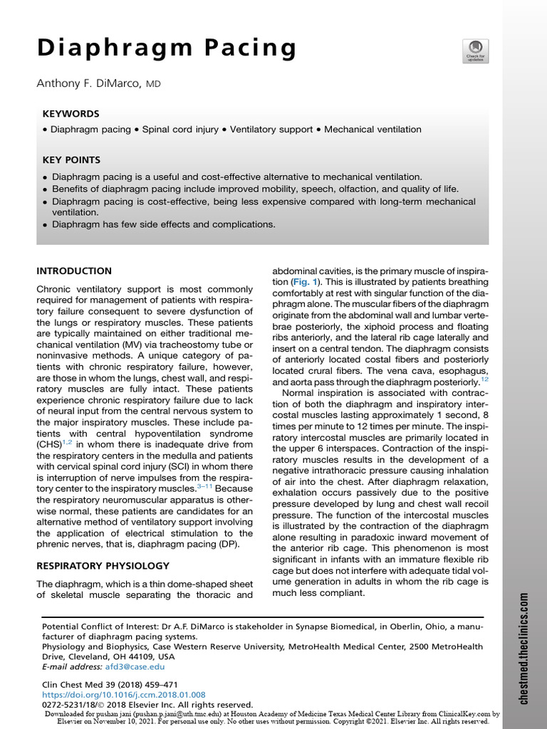 Diaphragmatic Pacing | PDF