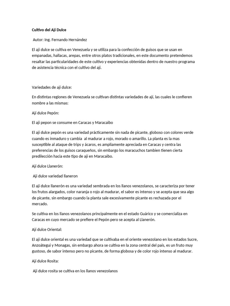 Cultivo de Aji | PDF | Siembra | Ají picante