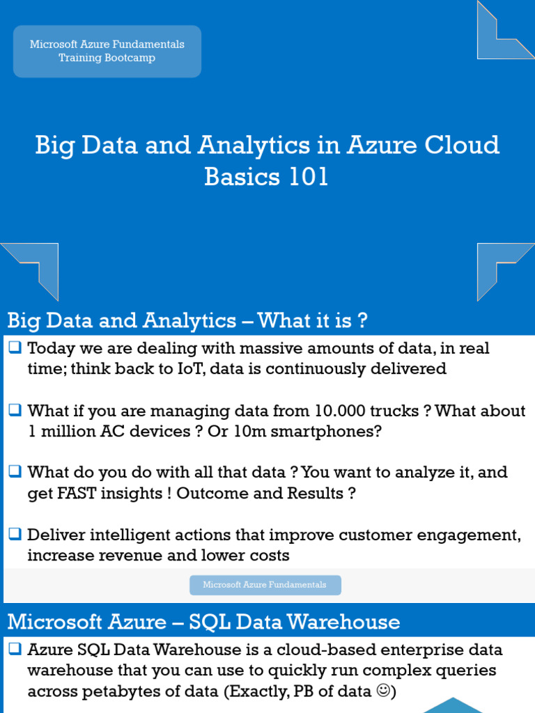 7.4 Big Data and Analytics in Azure Cloud Basics 101 | PDF