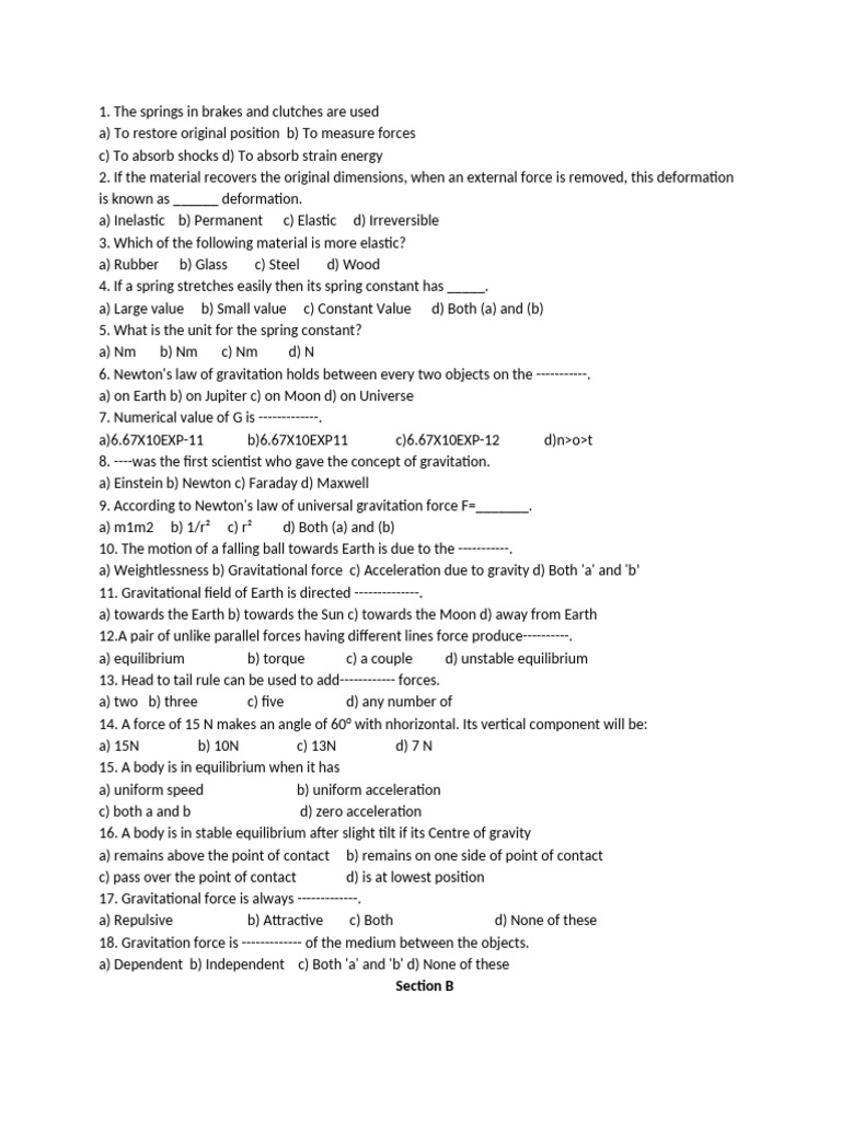 9th physics paper (1) | PDF | Force | Gravity