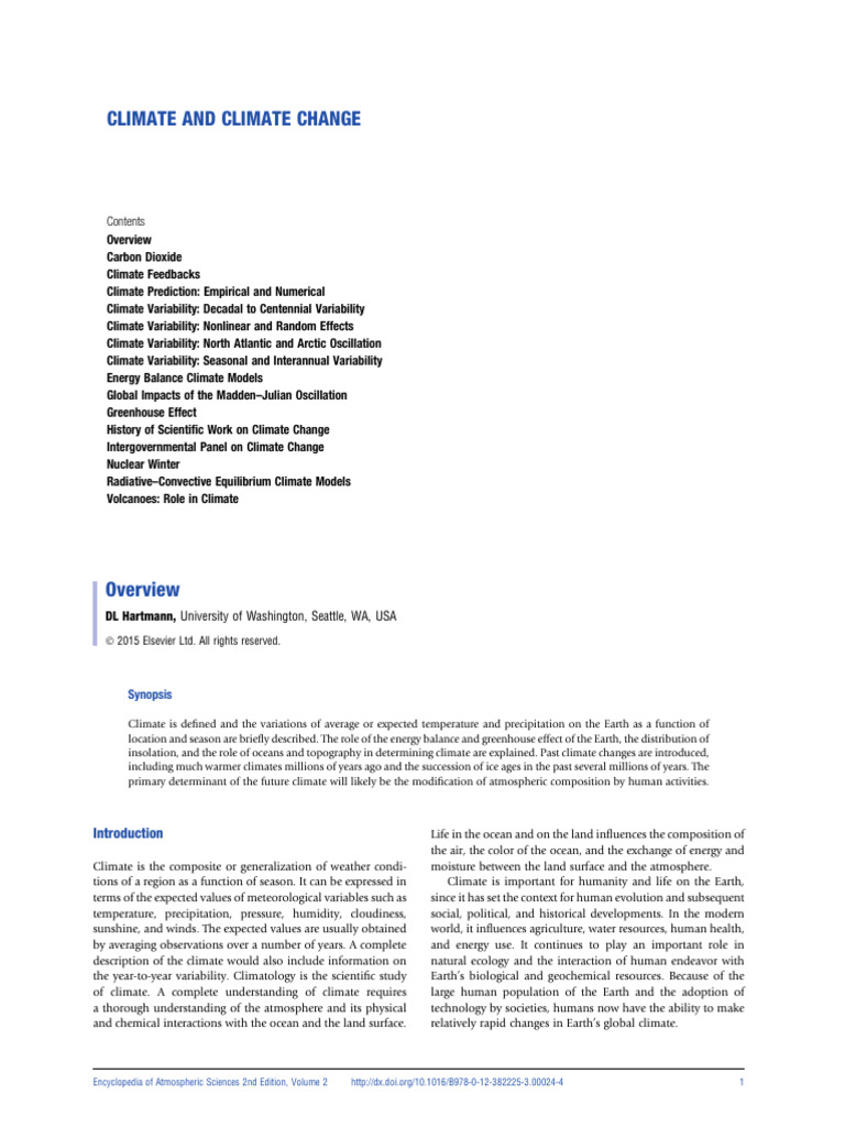 Climate and Climate Change Overview | PDF | Climate | Atmosphere Of Earth