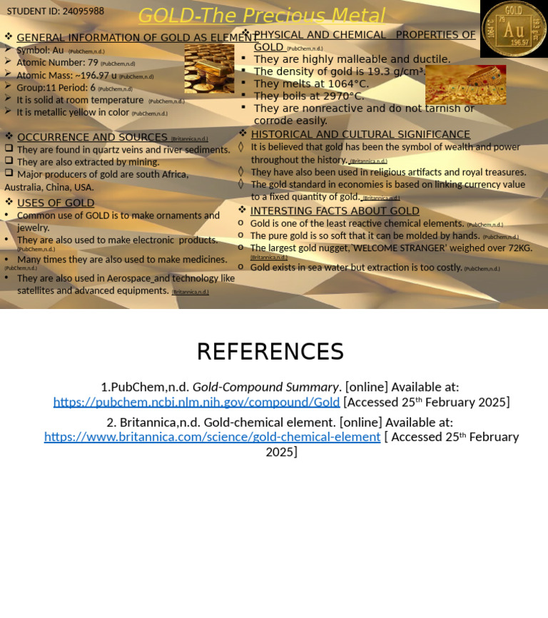 GOLD-The Precious Metal | PDF | Gold | Metals