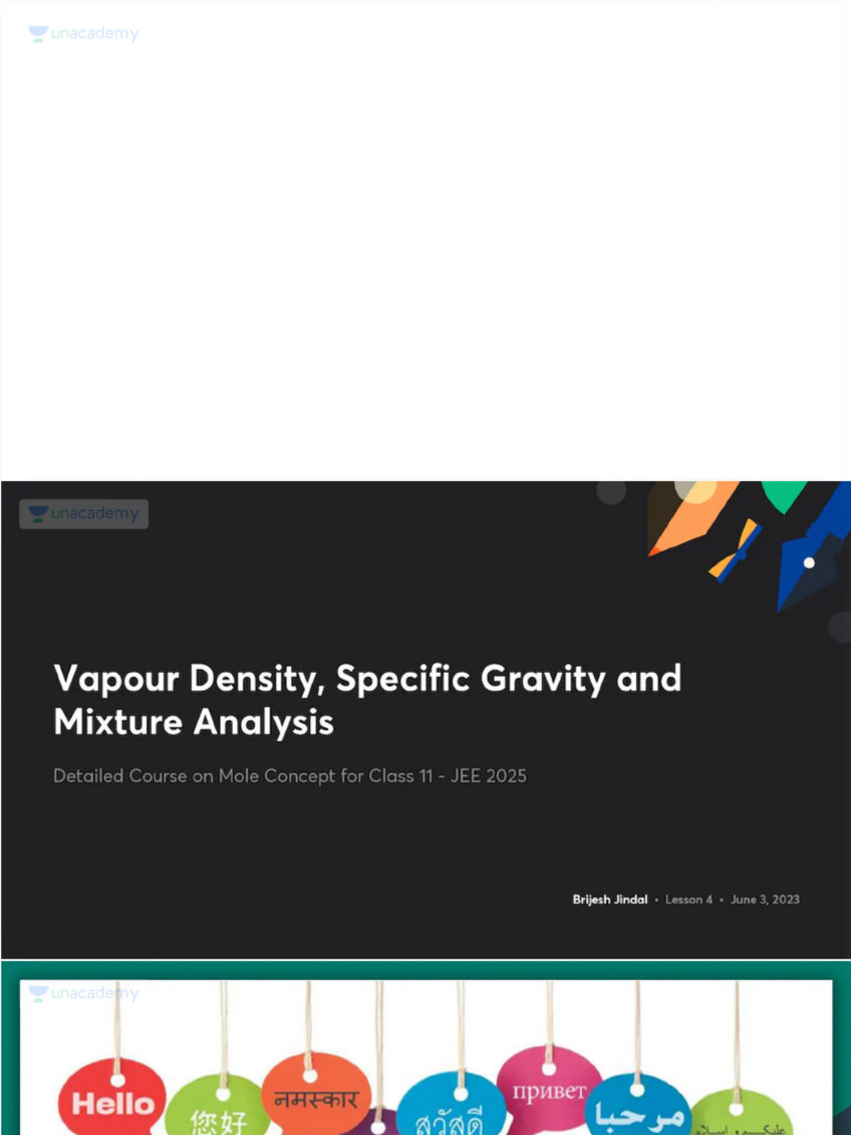 Vapour Density Specific Gravity and Mixture Analysis With Anno | PDF