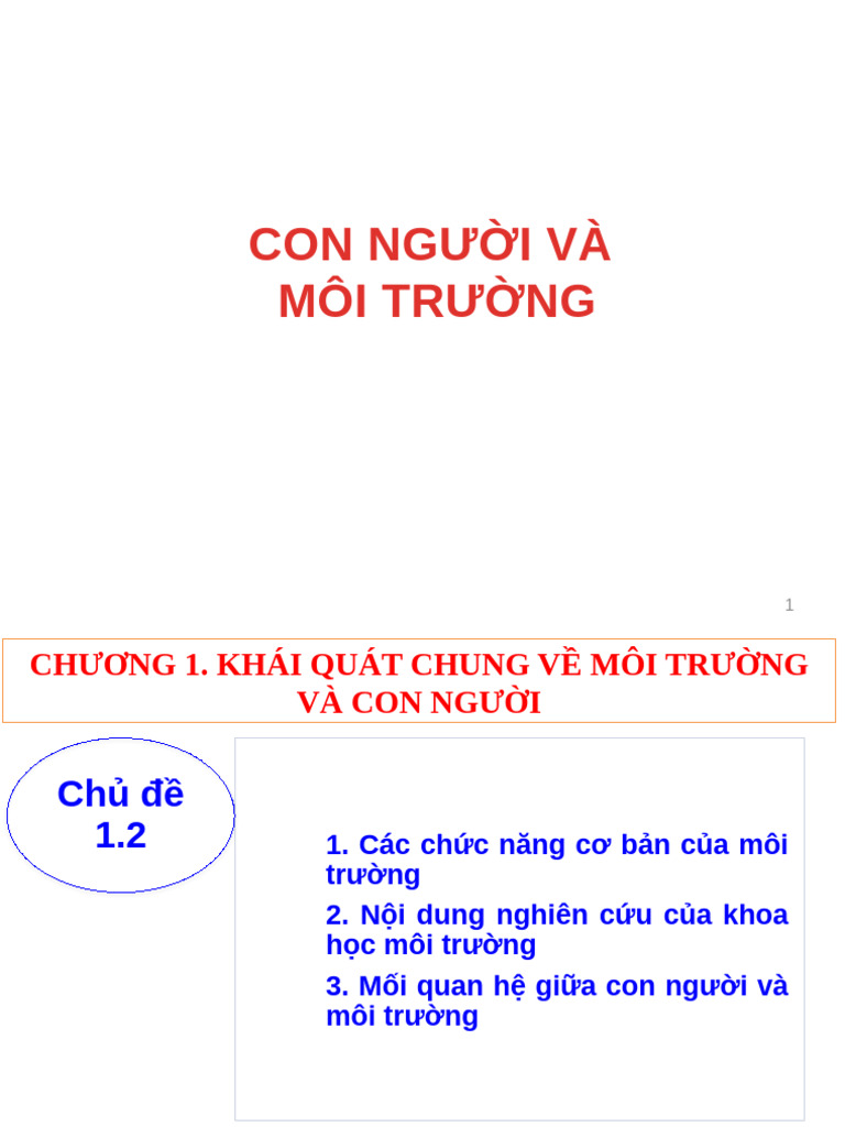 CNMT - C1 - CD1.2 - Cacchucnangcobancuamoitruong | PDF