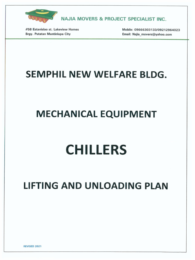 Chillers Lifting and Unloading Plan | PDF