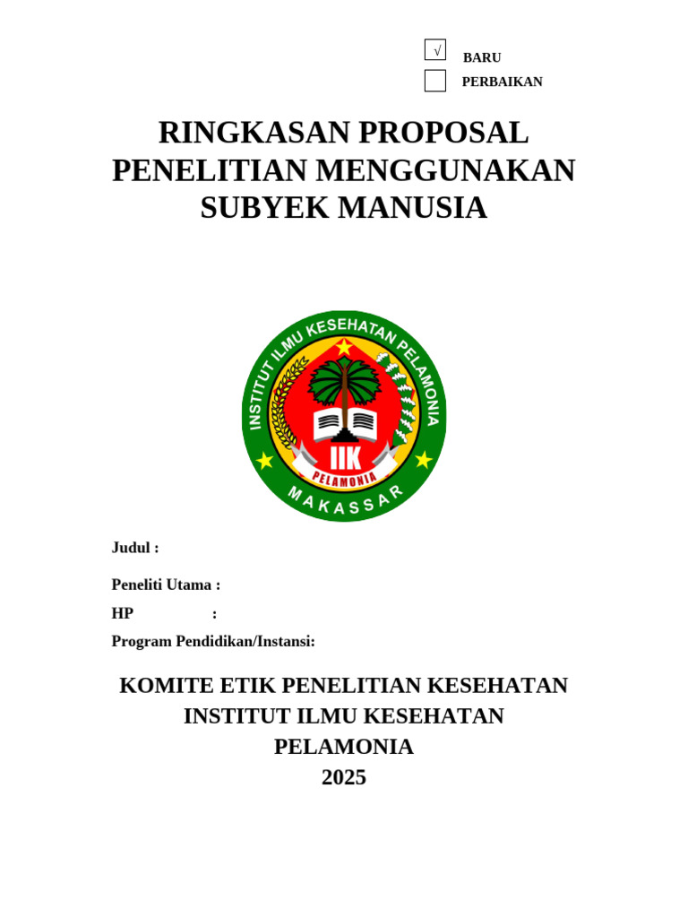 Etik Ringkasan Proposal | PDF