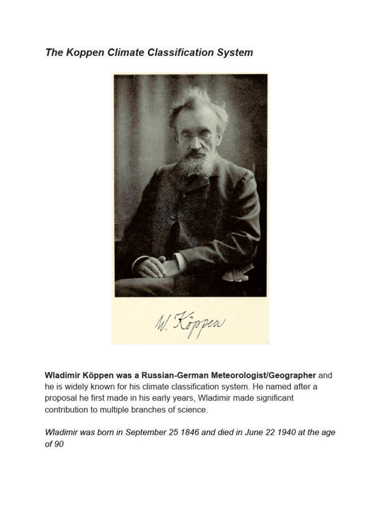Koppen Climate Classification System | PDF | Earth Sciences | Physical ...