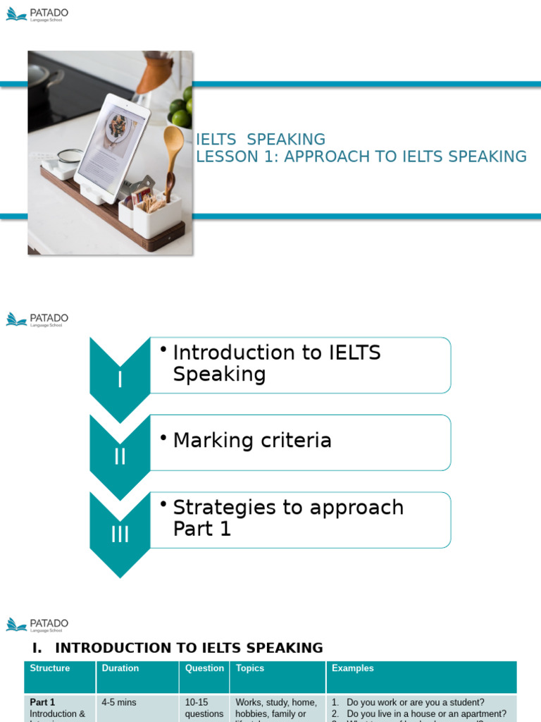 Lesson 1 - Approach To Ielts Speaking Part 1 | PDF | Human ...