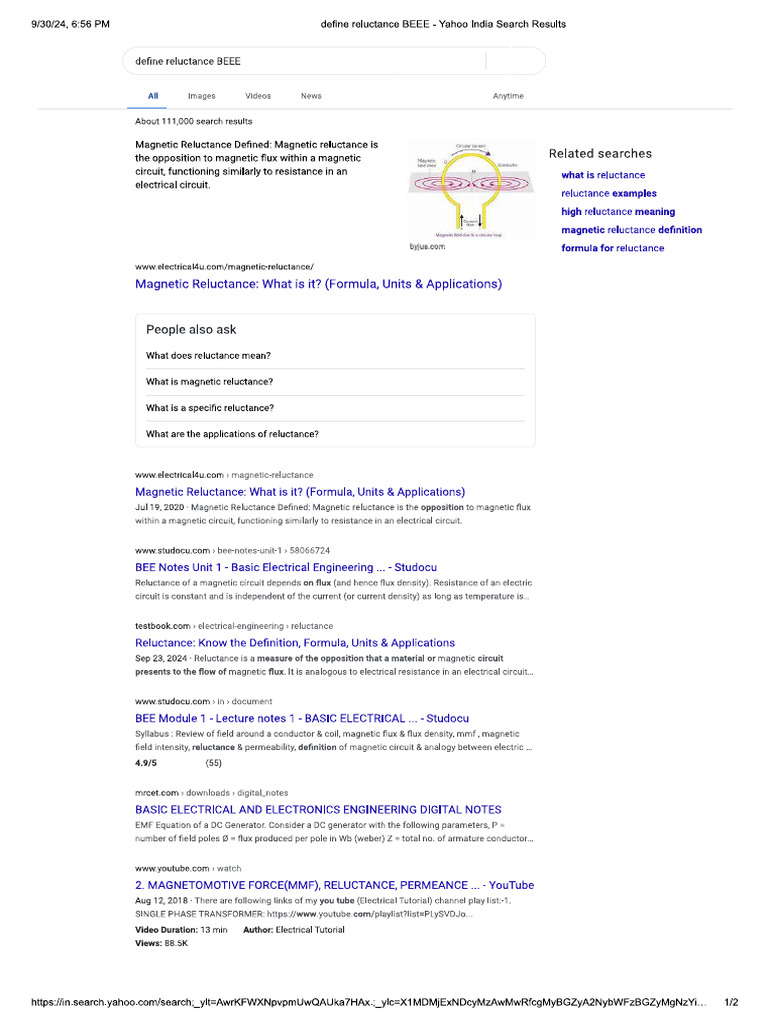 Define reluctance | PDF