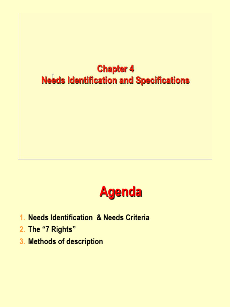 Needs Identification and Specifications Guide | PDF | Information ...