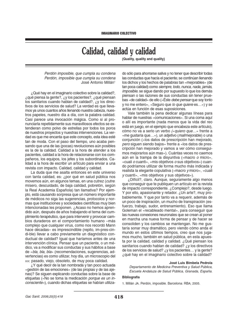 Calidad Calidad y Calidad | PDF