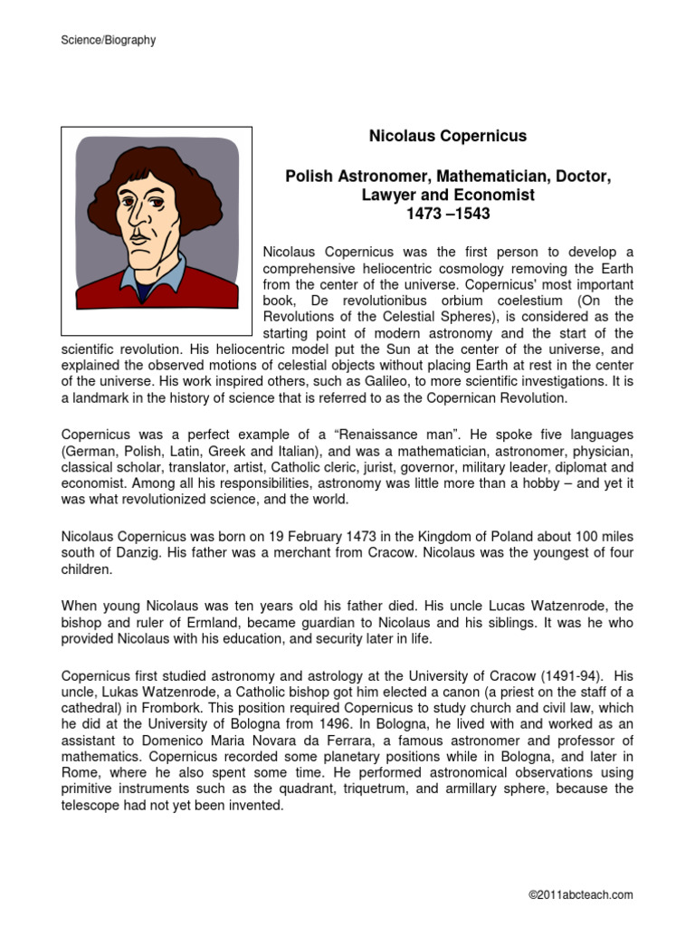 rc_bio_copernicus | PDF | Nicolaus Copernicus | Heliocentrism