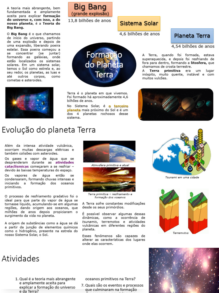 Formação e Evolução da Terra | PDF | Terra | Sistema Solar