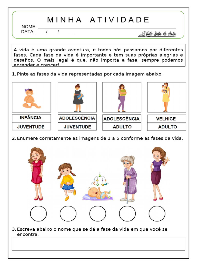 01 FASES DA VIDA - TUDO SALA DE AULA. (1) - Cópia | PDF