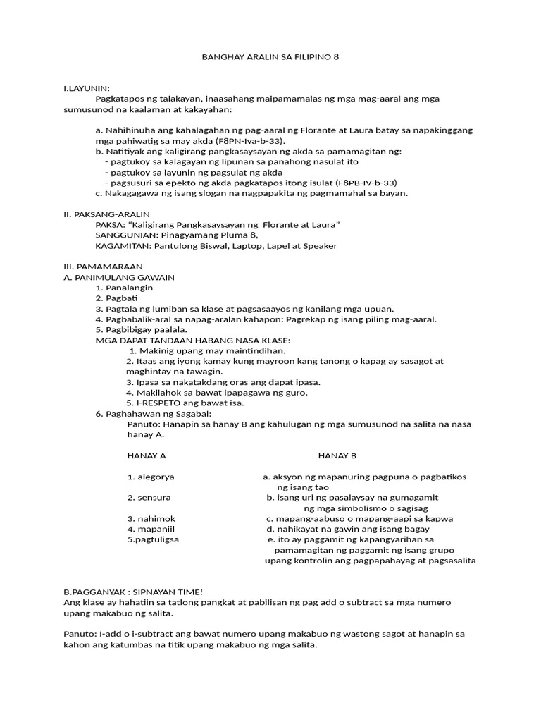 Filipino 8 | PDF