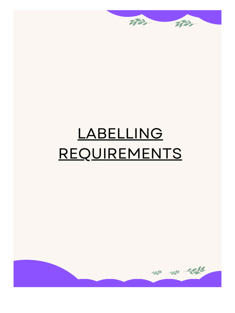 Labelling requirements | PDF