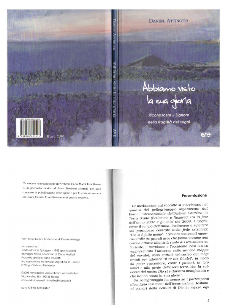 Libro Abbiamo Visto La Sua Gloria Daniel Attinger | PDF