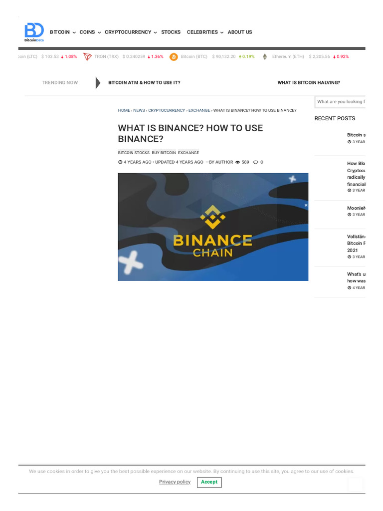 WHAT IS BINANCE - HOW TO USE BINANCE - BitcoinData | PDF | Futures Contract | Cryptocurrency