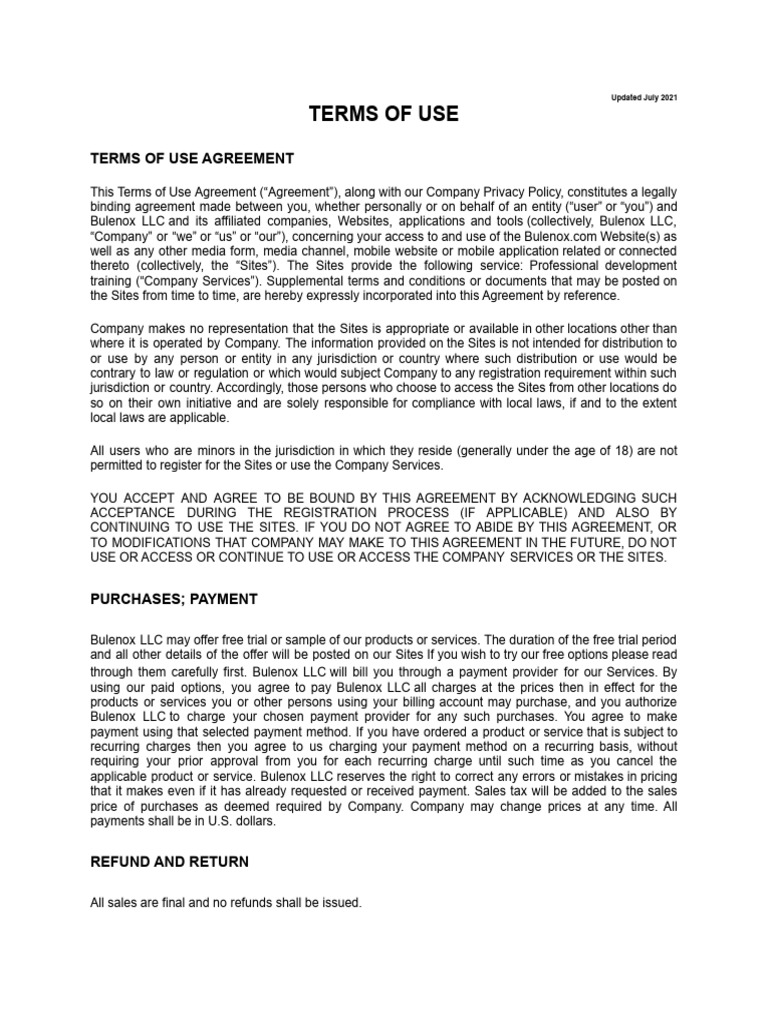 Terms of Use | PDF | Arbitration | Indemnity