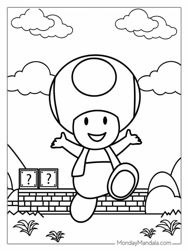 Toad Coloring Page for Kids | PDF