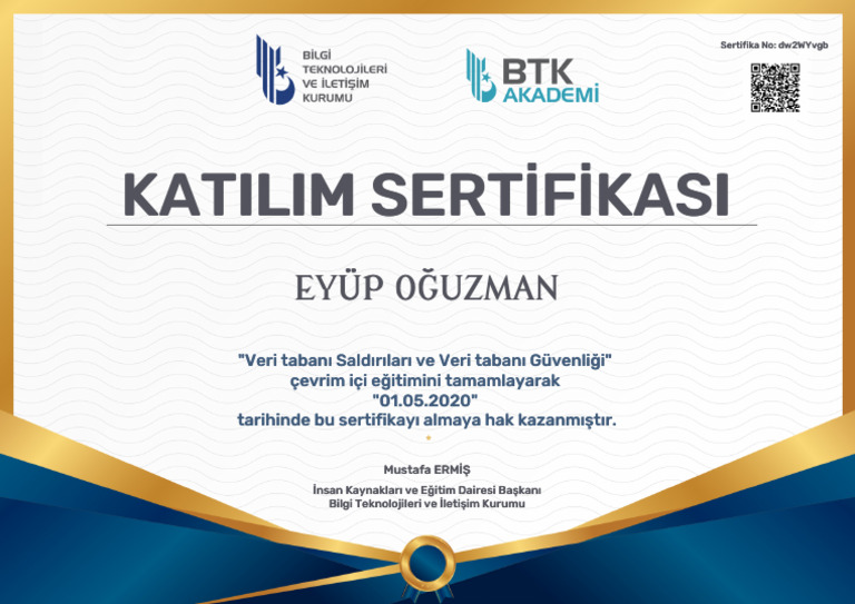 Veri Taban Sald r Lar Ve Veri Taban Güvenli i Sertifika | PDF