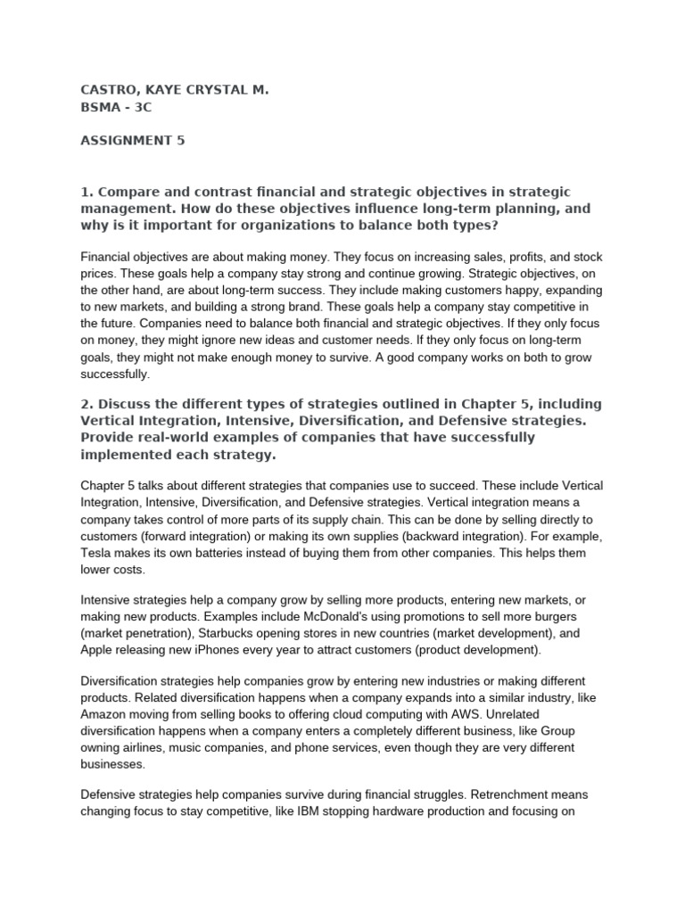 assignment5 - CASTRO | PDF | Financial Economics | Market (Economics)