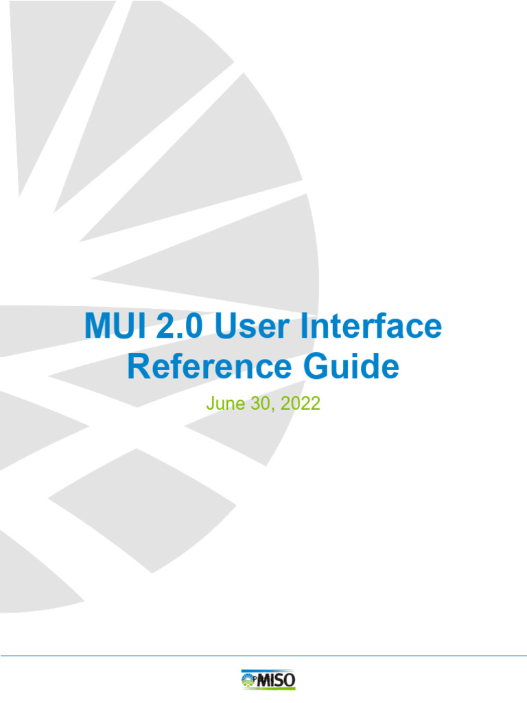 MUI 2.0 UI Reference Guide | PDF | User Interface | Computing