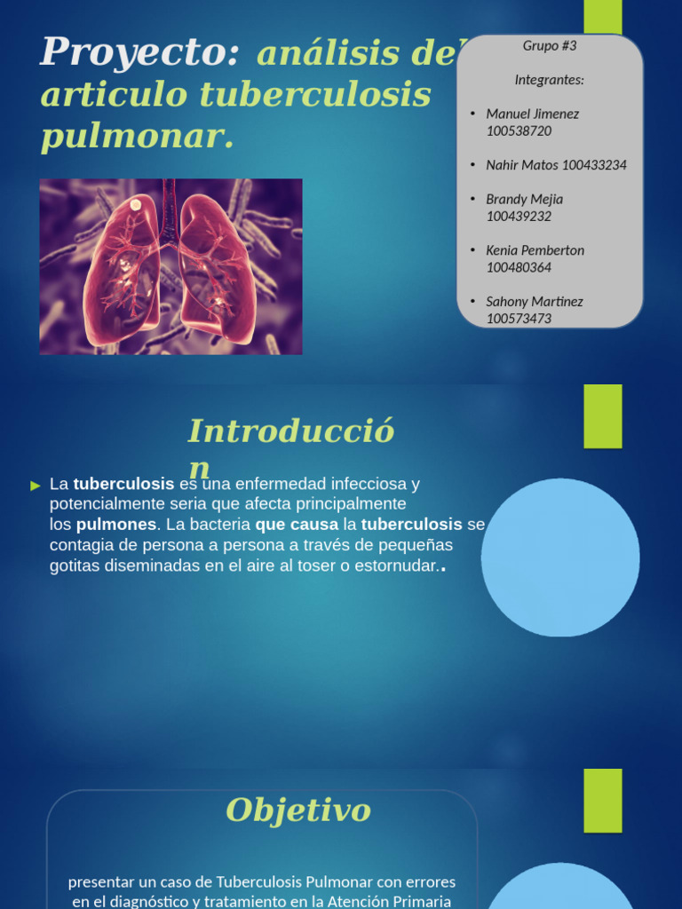 Analisis en Grupo de Caso Clinico de Tuberculosis Pulmonar. | PDF ...