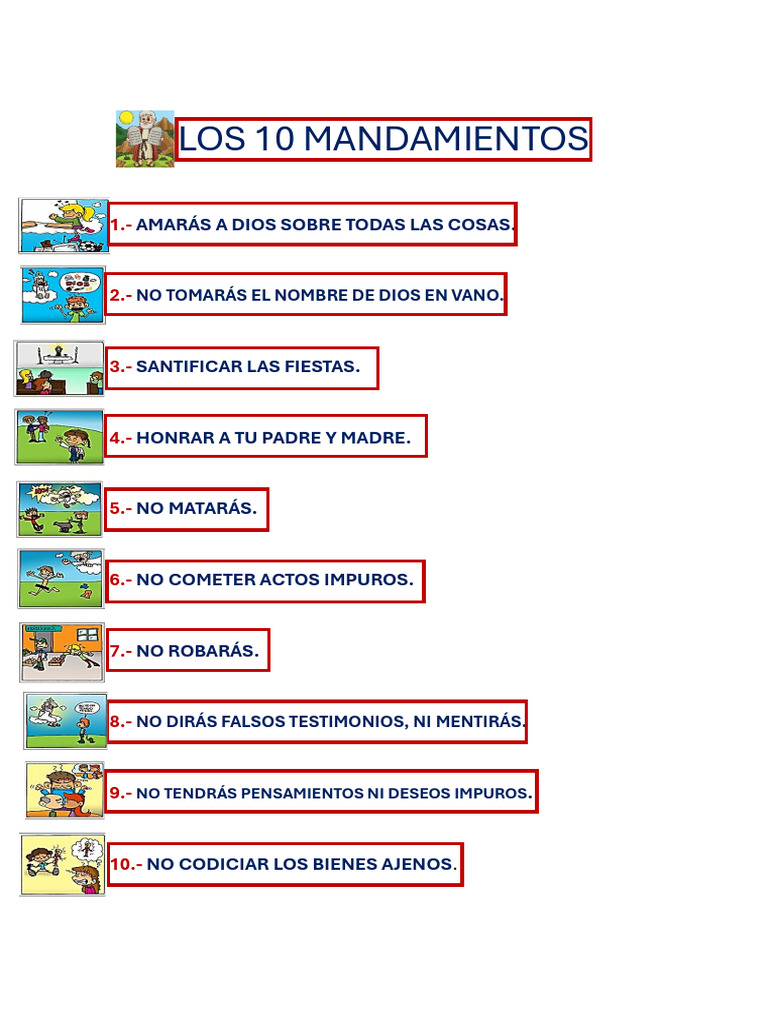 Los 10 Mandamientos De Dios Pdf