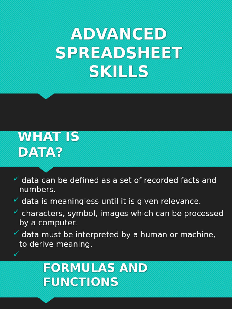 Week 3 Advanced Spreadsheet Skills | PDF | Spreadsheet | Microsoft Excel