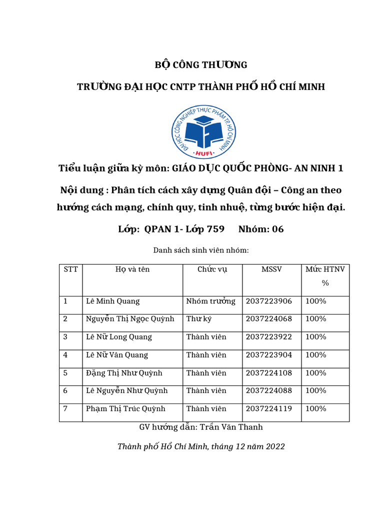 tiểu luận GDQP | PDF