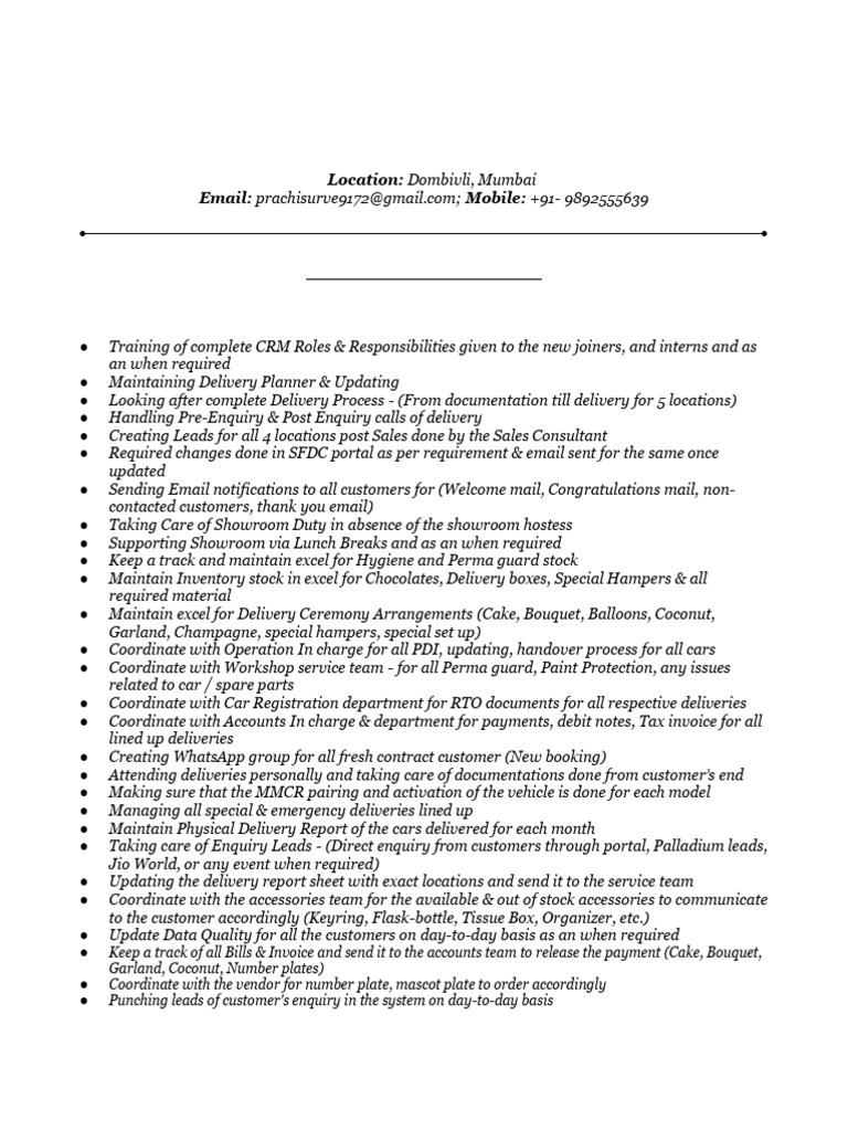 PRACHI MANE_ RESUME | PDF | Recruitment PRACHI MANE_ RESUME | PDF | Recruitment