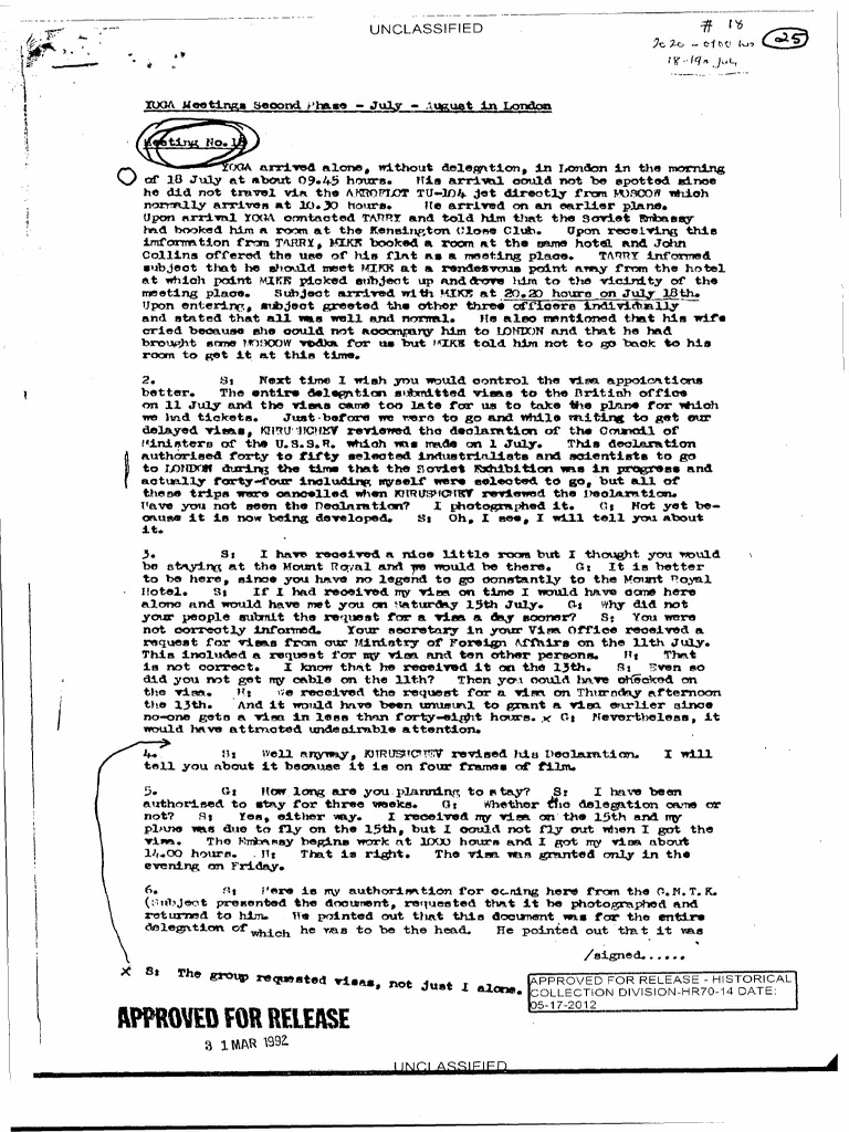 Interview With Oleg Penkovsky July 1961 | PDF