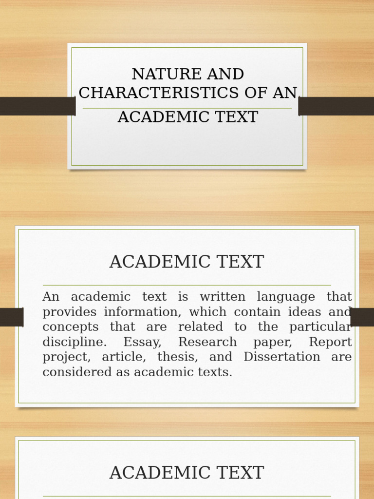 Week 1 Nature and Characteristics of Academic Text | PDF | Thesis | Essays