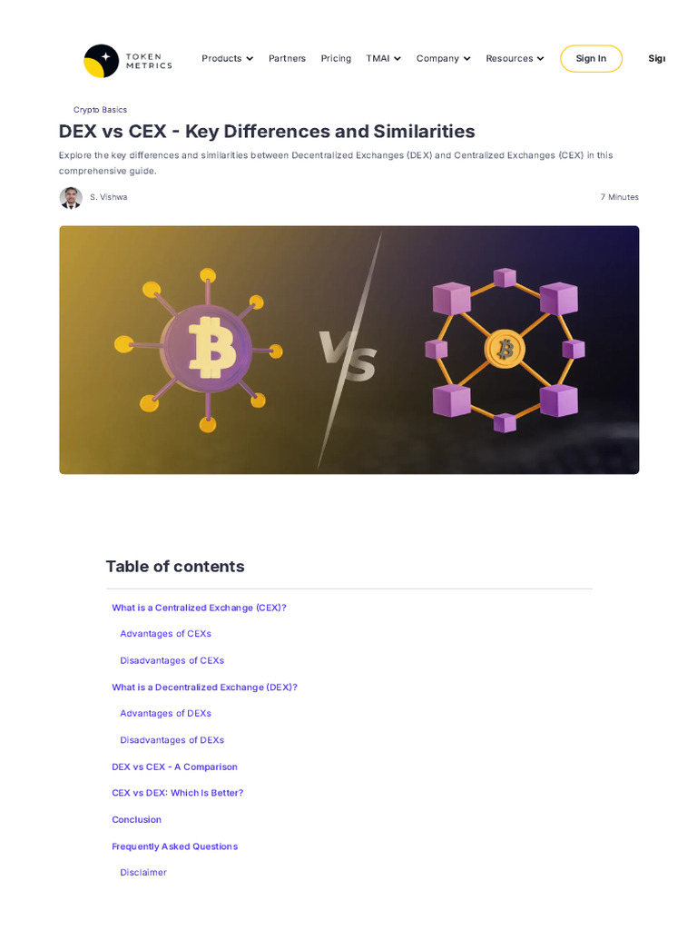 DEX Vs CEX - Key Differences and Similarities | PDF | Business | Private Sector