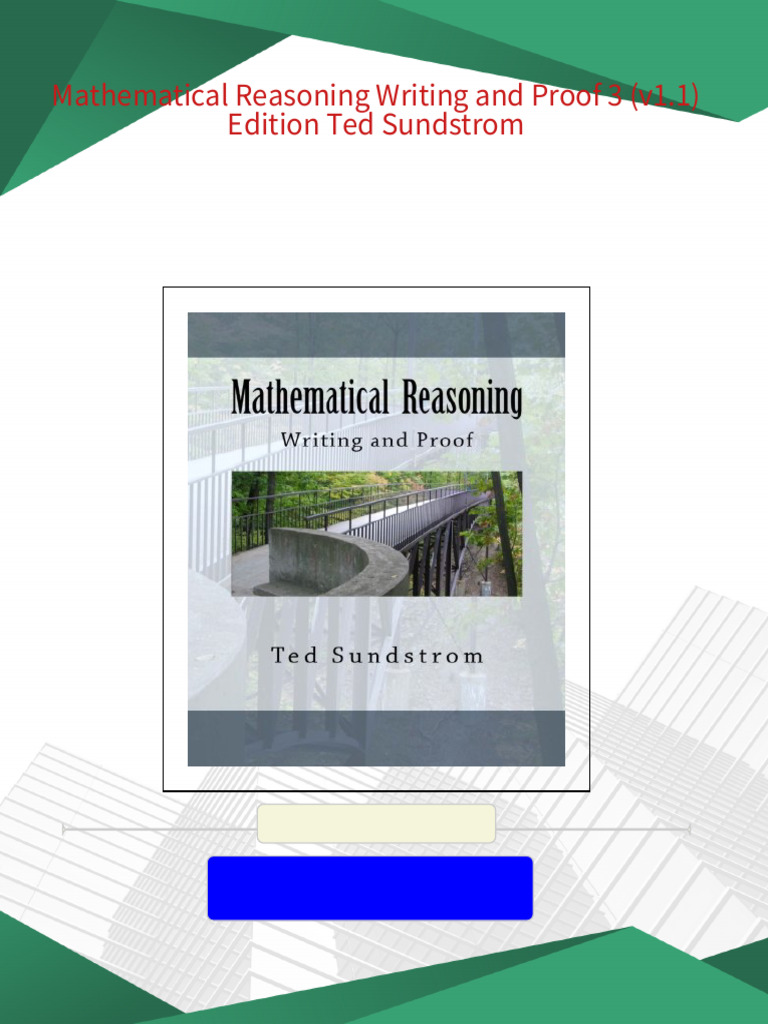 Mathematical Reasoning Writing and Proof 3 (v1.1) Edition Ted Sundstrom ...