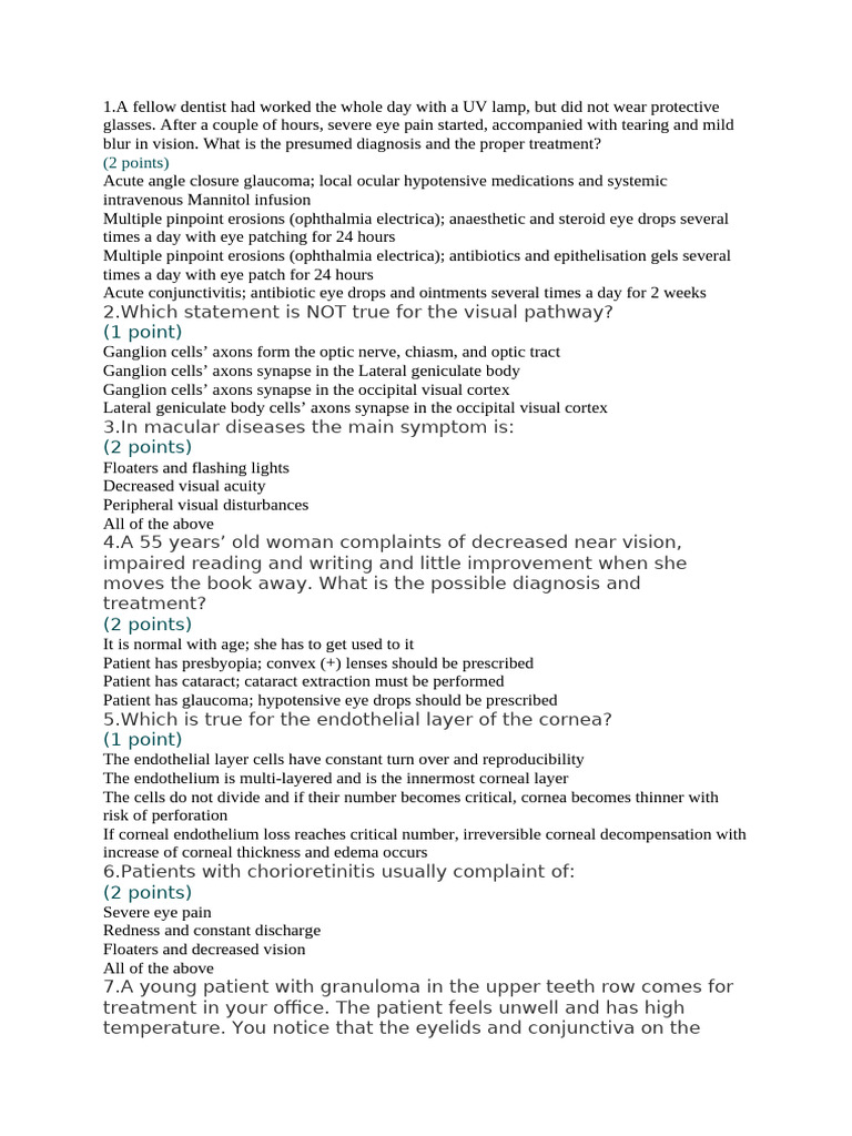 Eye Conditions and Treatments Overview | PDF | Human Eye | Visual System
