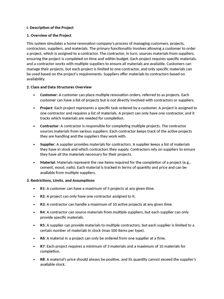 Home Renovation Company - Prelim Project | PDF