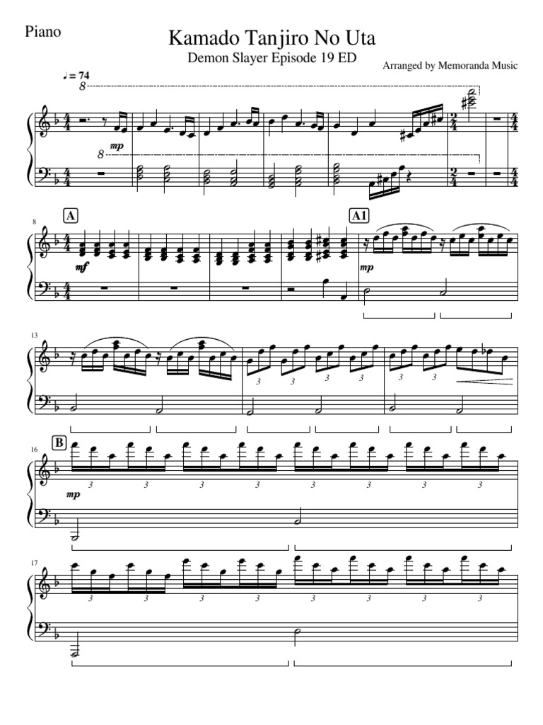 Kimetsu No Yaiba Demon Slayer Episode 19 ED Kamado Tanjiro No Uta | PDF