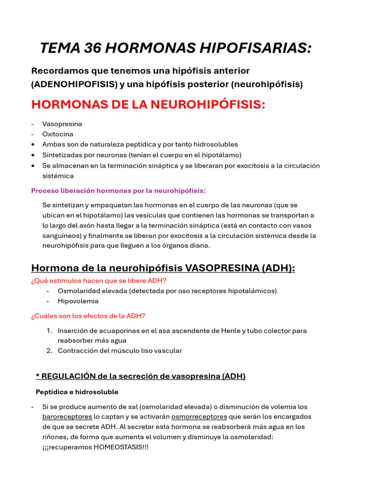 Tema 36 Fisio (2 Endo) | PDF | Hormona luteinizante | Hormona estimulante de la tiroides
