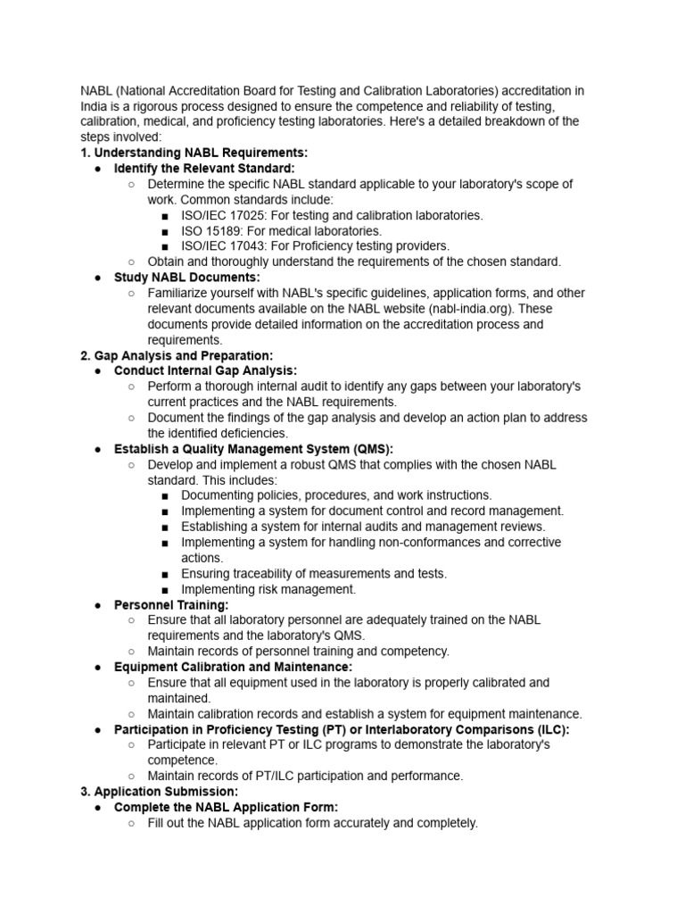 NABL Accreditation Process Overview | PDF | Calibration | Quality ...