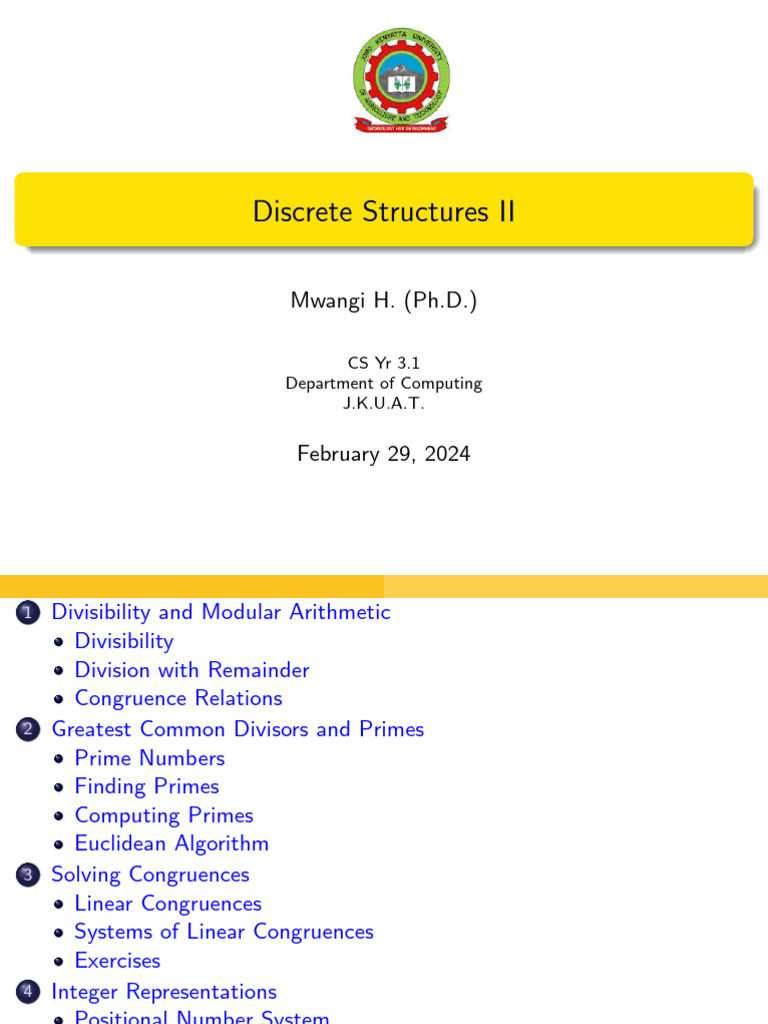 Discrete Structures 2 Lec 1 | PDF | Prime Number | Factorization