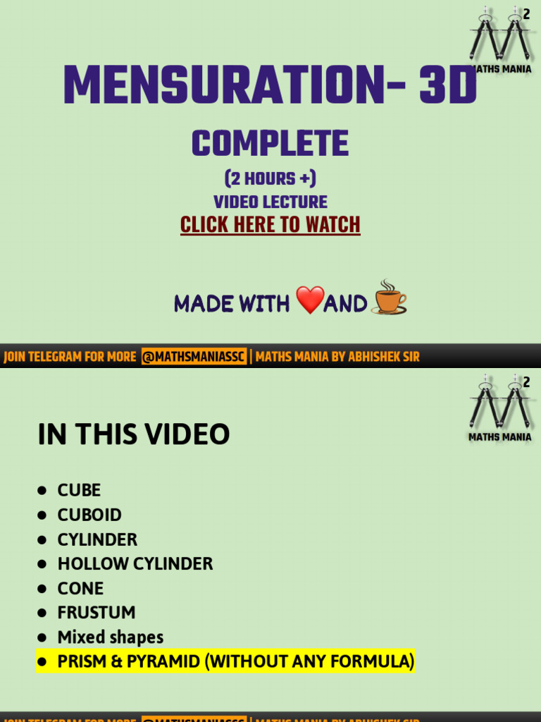 Mensuration 3d | PDF