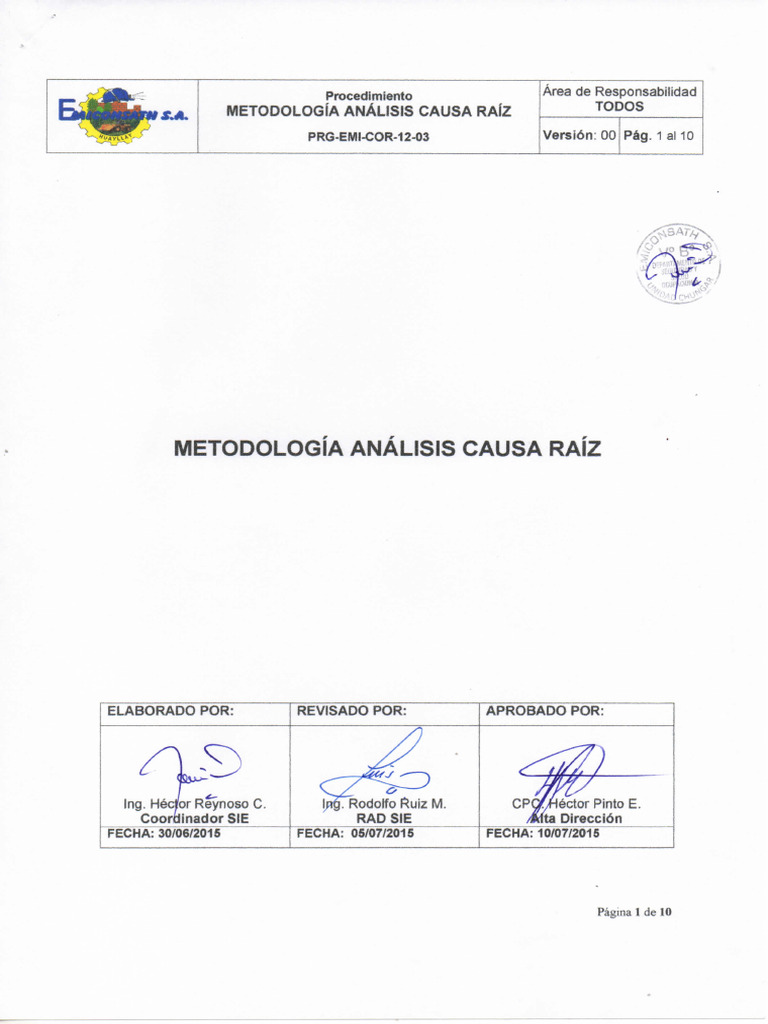 PRG - 03 Procedimiento - Metodología Análisis Causa Raíz | PDF