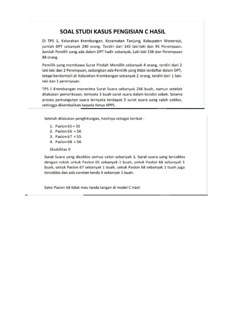 Contoh Soal Pilkada | PDF